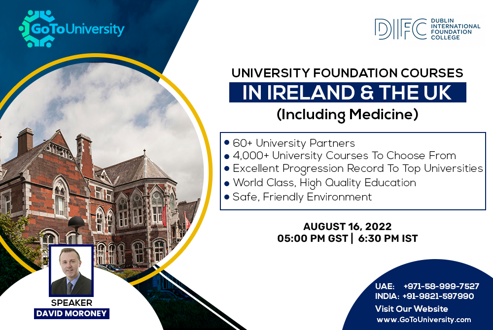 University Foundation Courses In Ireland And The UK including Medicine 